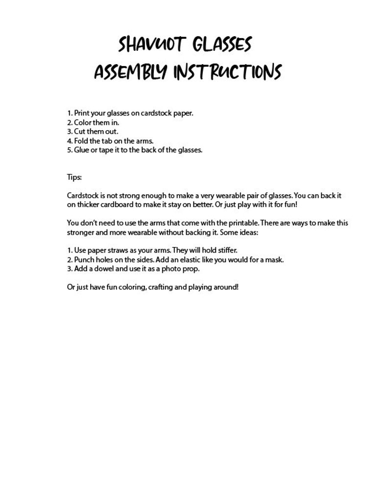 Shavuot Glasses- Shavuos Craft for Kids - Torah Color and Craft ...