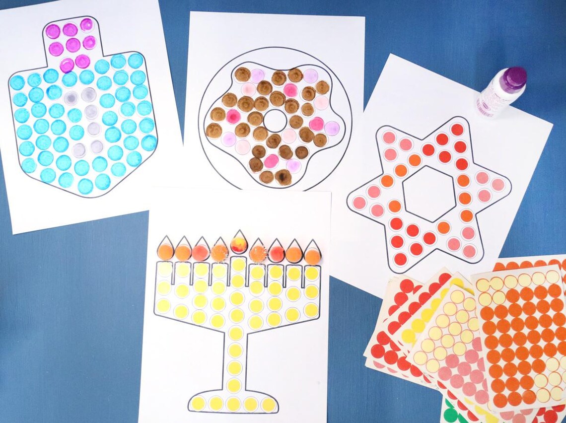 Hanukkah Coloring and Do a Dot Pages | Holiday Coloring Book | Hanukkah ...