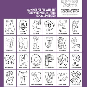 Alphabet Crafts - Animal Coloring Pages and Puppets - Crafts for ...