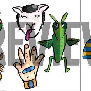 Passover Puppets PUPPETS Full Color Duo - Printable Pesach Character ...