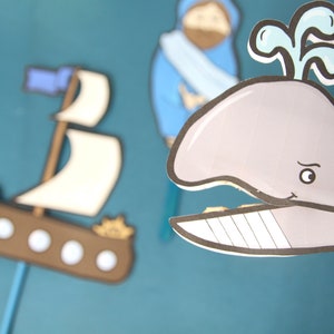 Jonah and the Whale Puppet Craft and Activity - Full Color Paper Toy ...