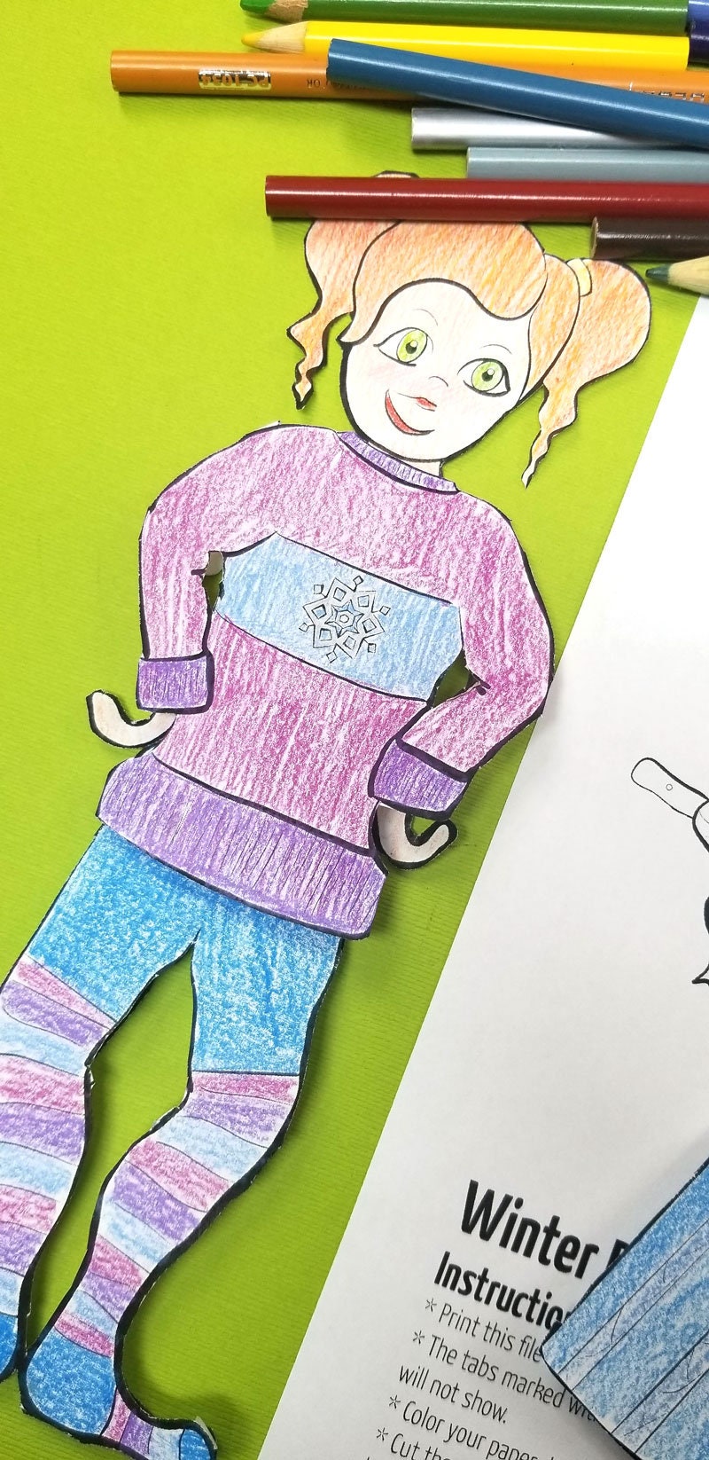 Printable Paper Dolls DUO Boy and Girl- Winter Coloring Pages Paper ...