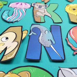 Alphabet Puppets Paper Toy Template - Printable Animal ABC - Animal ...