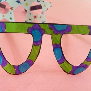 Paper Glasses Coloring Page - Kid's Craft Template - Paper Toy Craft ...