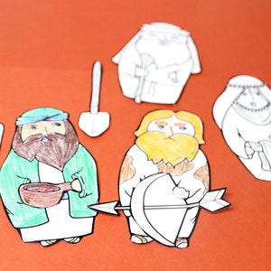 Jacob and Esau Printable Jumbo Puppets | Parsha Craft for Parshat ...