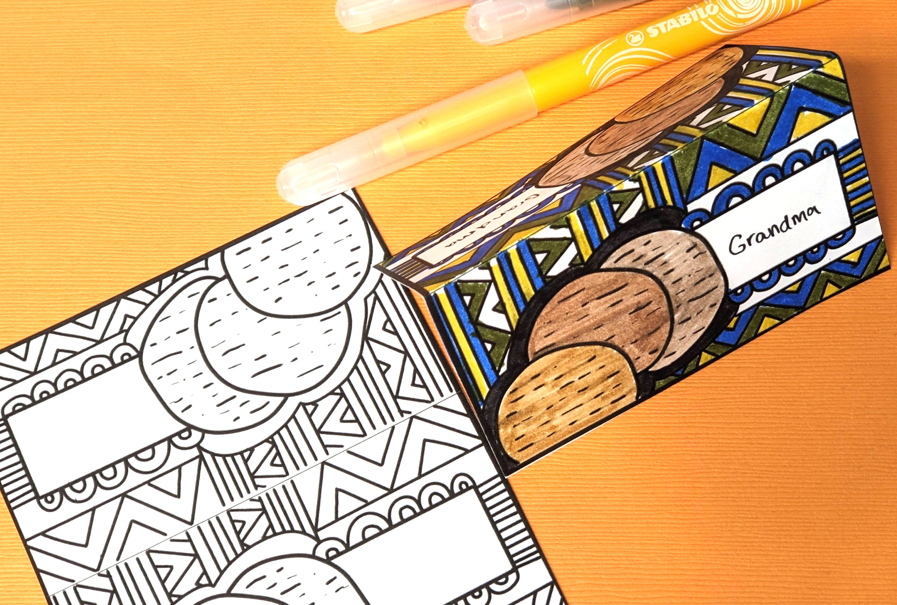 Color-in Printable Passover Name Cards Matzah Kids Pesach Craft ...