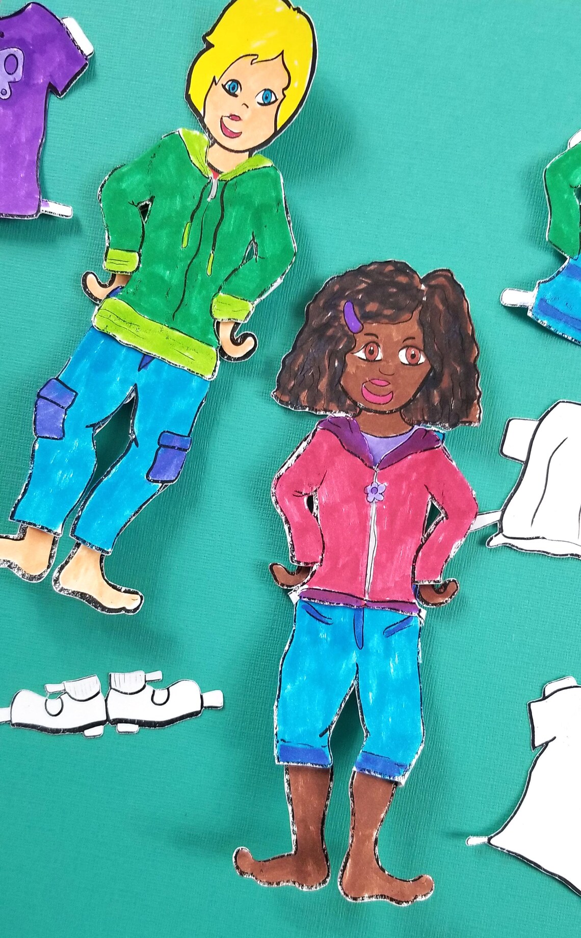 Printable Paper Dolls for Boys & Girls Spring Dress up Paper - Etsy