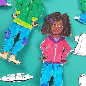 Printable Paper Dolls for Boys & Girls Spring Dress up Paper Craft ...