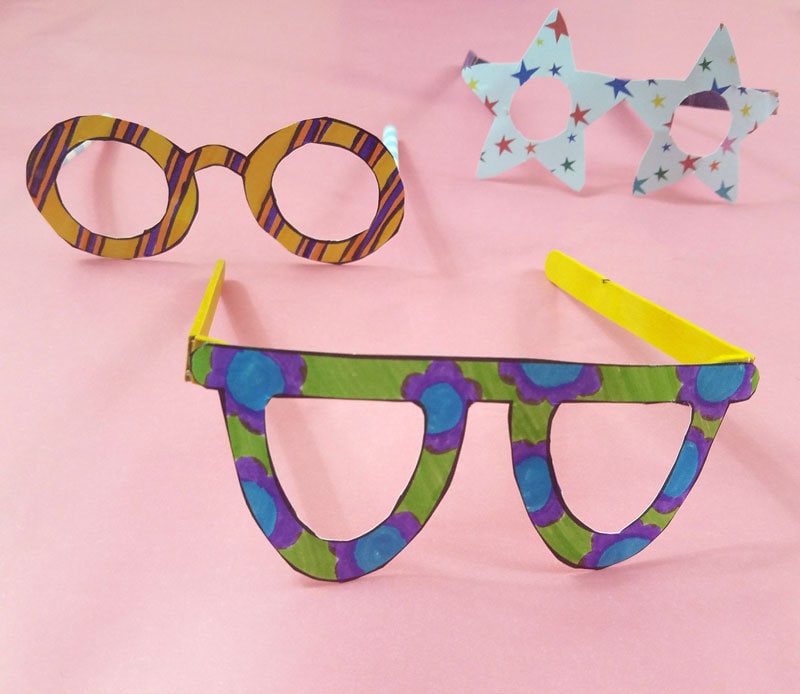 Paper Glasses Coloring Page Kid's Craft Template Paper Toy Craft ...