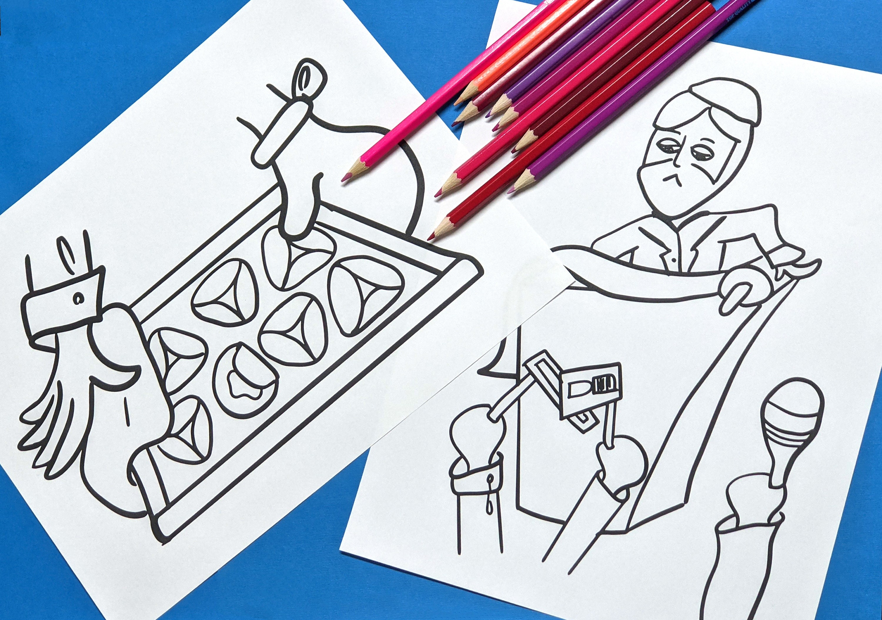 6 PURIM Coloring Pages Purim Life and Scenes Printable Crafts for Kids ...