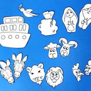 Noah's Ark Puppets | Printable Crafts & Coloring Pages for Parshat ...