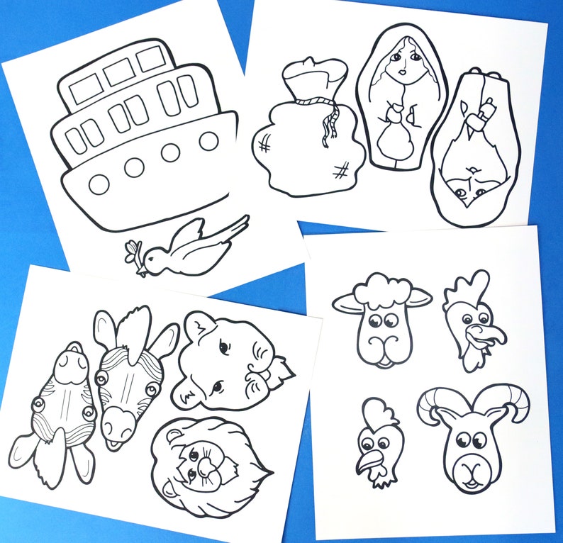 Noah's Ark Puppets | Printable Crafts & Coloring Pages for Parshat ...