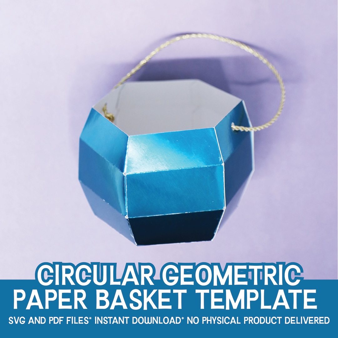 Geometric Sphere Paper Basket Template | 3D Paper Basket Svgs and ...