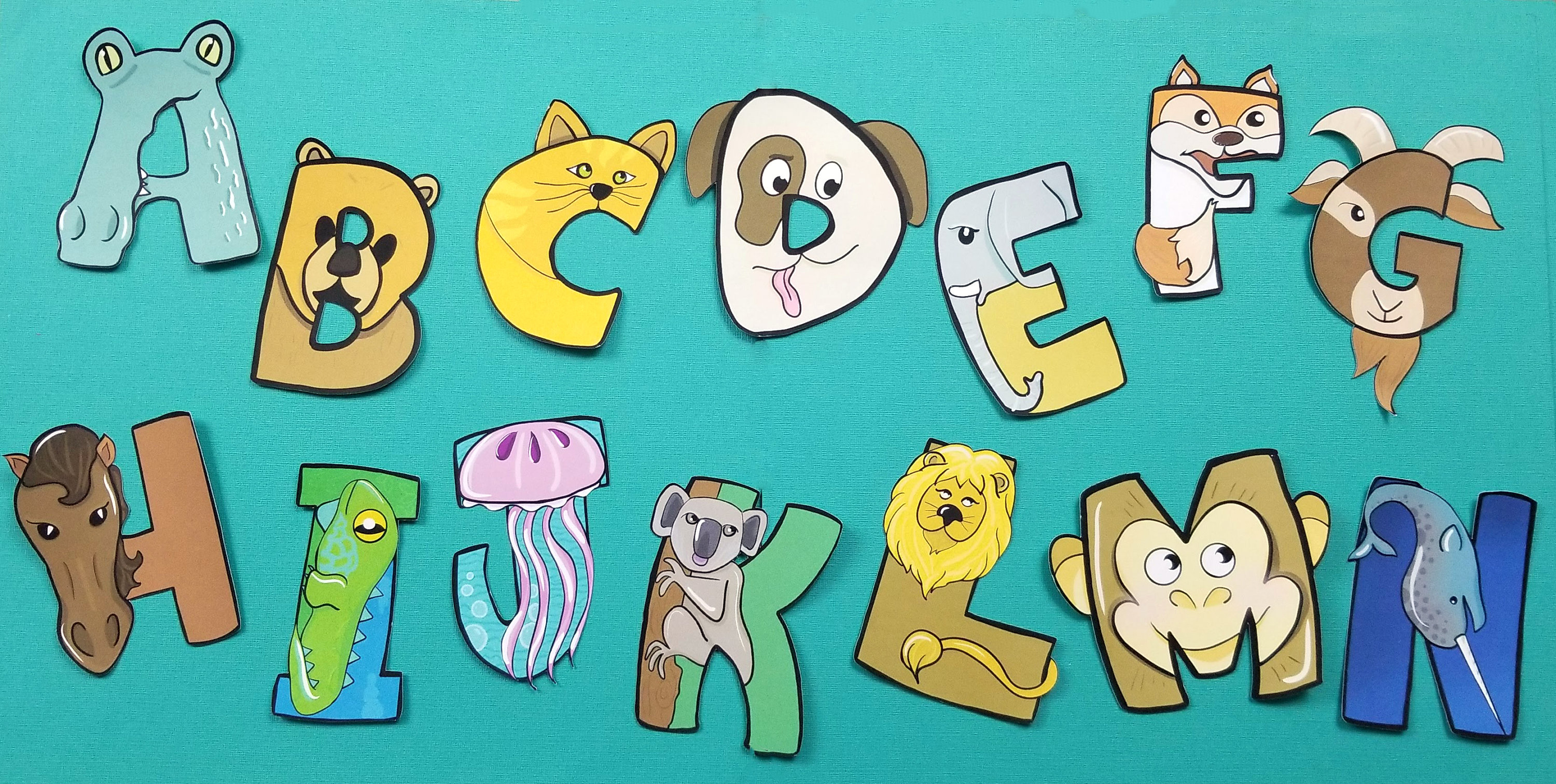 Alphabet Puppets Paper Toy Template Printable Animal ABC Animal Crafts ...