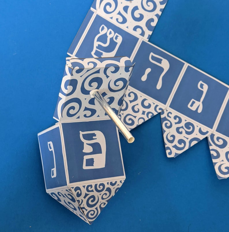 Hanukkah Favors | Printable Paper Dreidel Favor Boxes Templates for ...