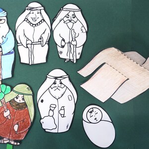 Vayera Parsha Craft | Abraham's Three Guests Puppets and Tent Template ...