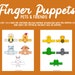 10 Pets & Friends Animal Finger Puppets FULL COLOR Printable Paper Toys ...