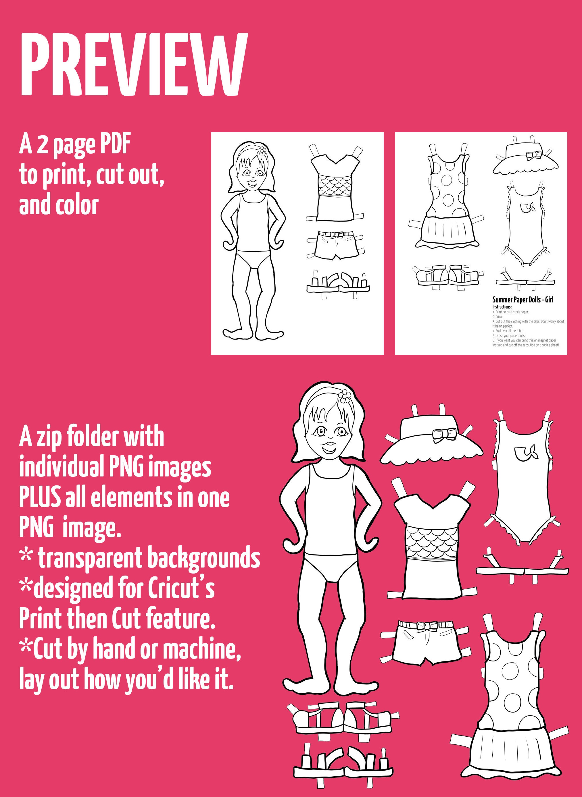 Printable Paper Dolls for Boys & Girls Summer Dress up Paper Craft ...