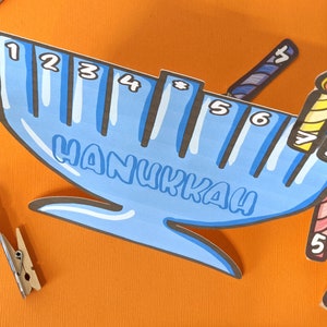 FULL COLOR Clothespin Menorah Hanukkah Craft for Kids - Printable Paper ...