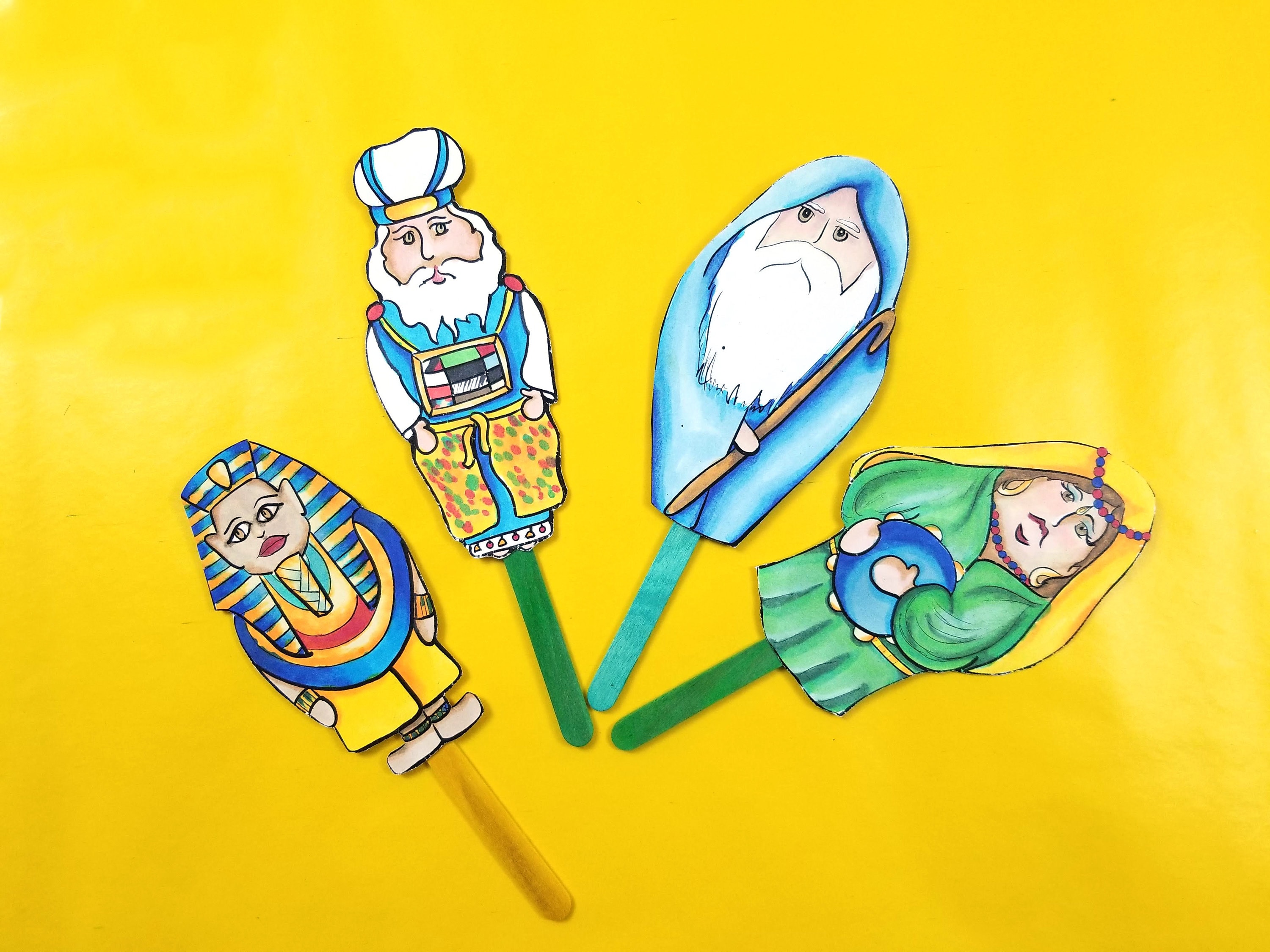 Passover Puppets PUPPETS Fun Printable Pesach Puppets Full Color ...