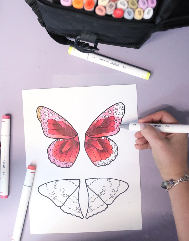 Butterfly Wings Templates | Paper Butterfly Clothespin Craft - Coloring ...