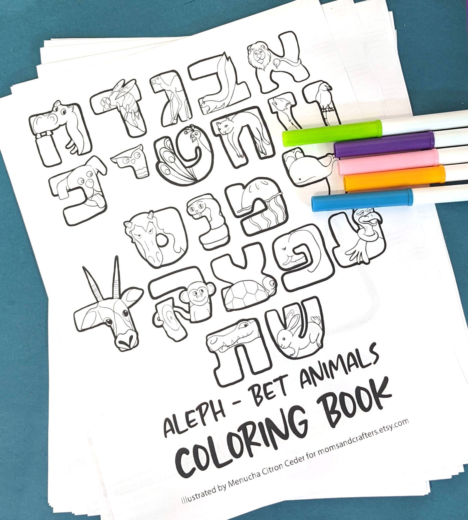 Aleph Bet Coloring Book With Aleph Bet Animals Hebrew Alphabet Craft ...
