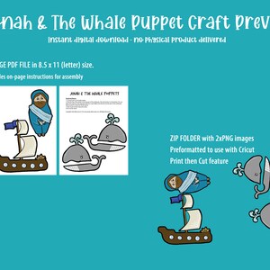 Jonah and the Whale Puppet Craft and Activity - Full Color Paper Toy ...