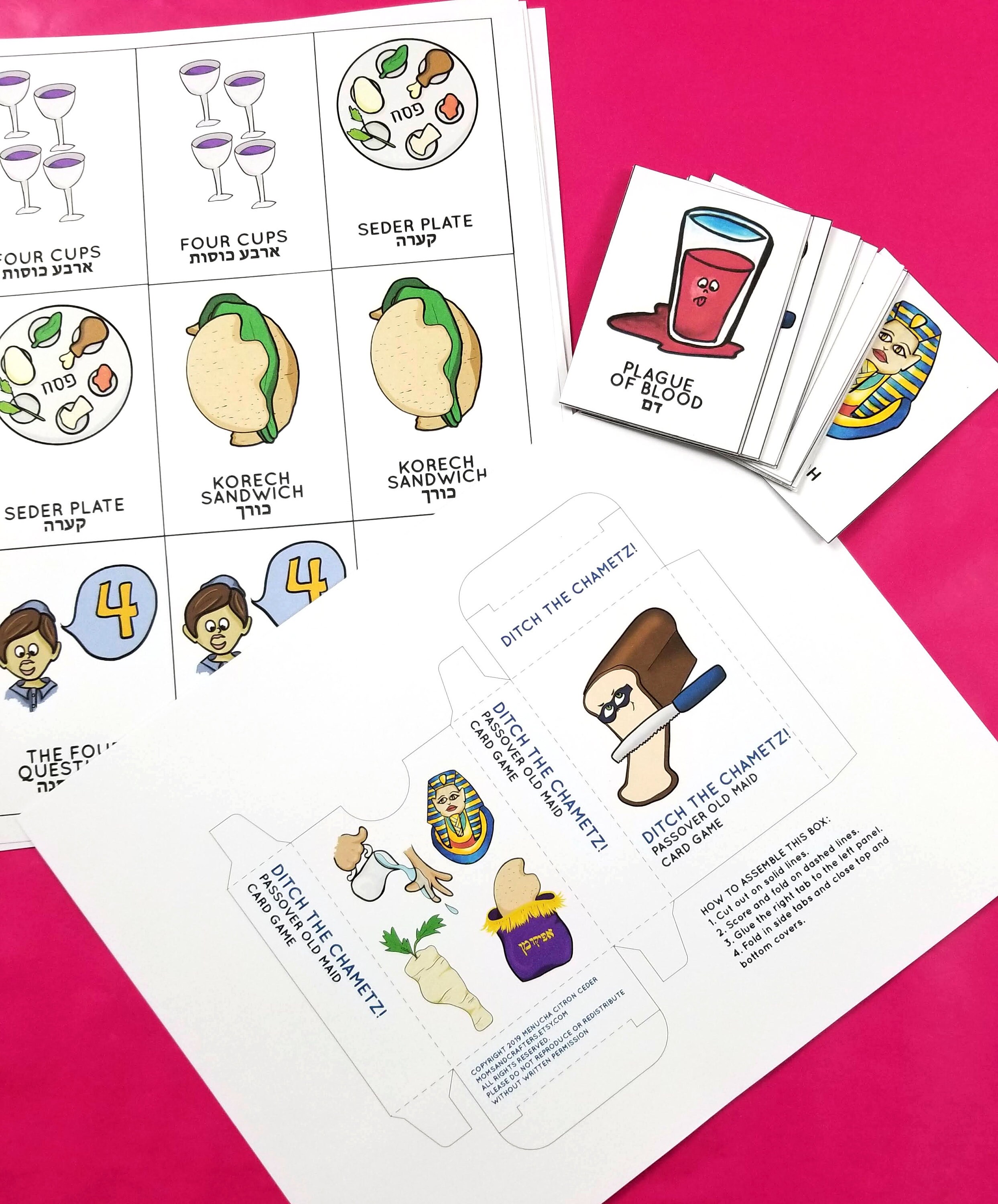 Passover Game for Kids Printable PDF Old Maid and Memory - Etsy UK