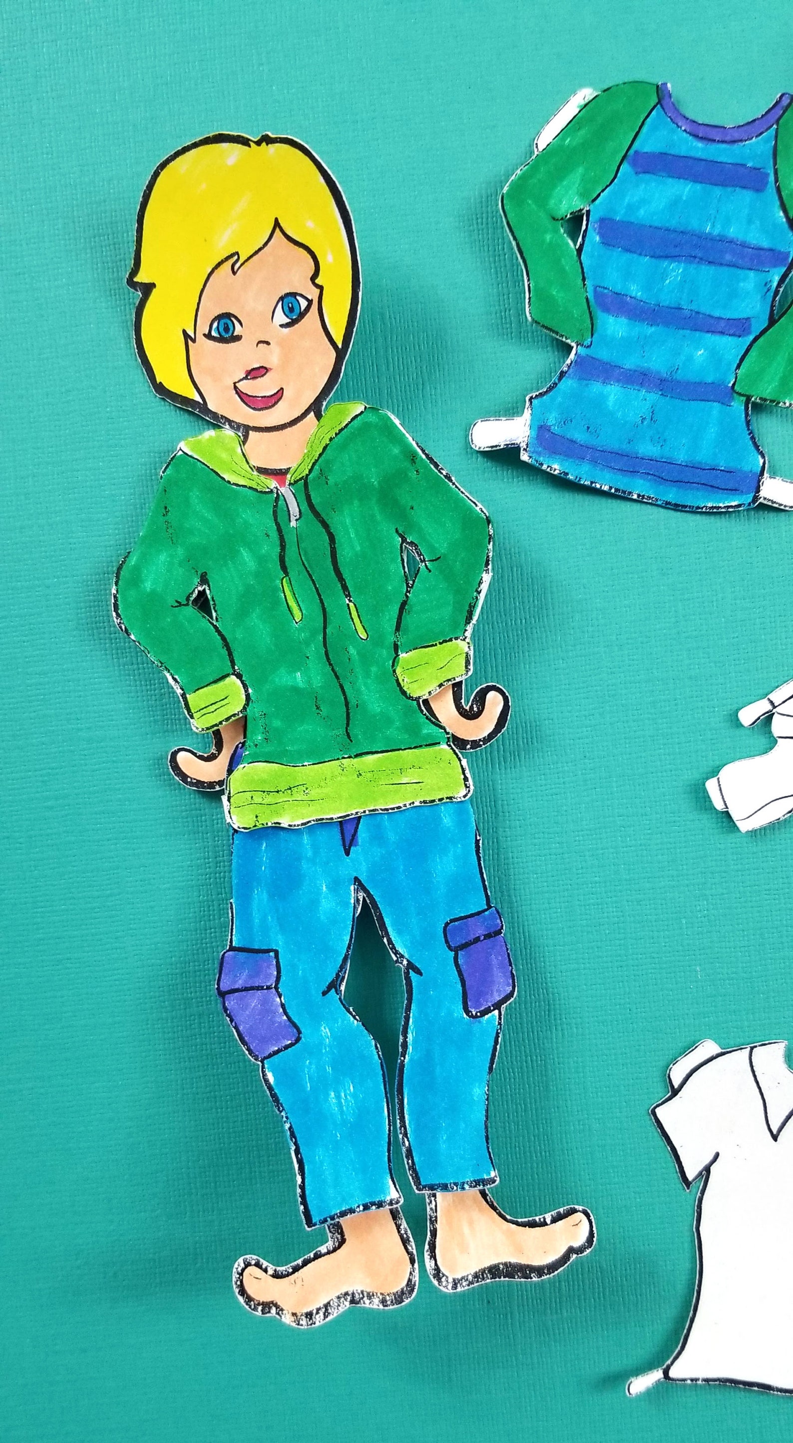 Printable Paper Dolls Spring Boy Spring Paper Craft Template and ...