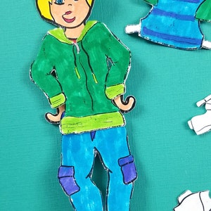 Printable Paper Dolls - Spring Boy | Spring Paper Craft Template and ...