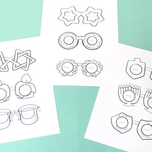 Paper Glasses Hanukkah Coloring Pages and Crafts for Kids | Printable ...