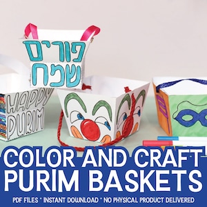 Color & Craft Purim Baskets Kids Activities | Printable Digital ...
