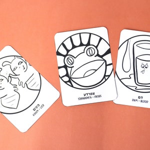 COLOR-IN Ten Plagues Flash Cards | Passover Craft for Preschool Kids ...