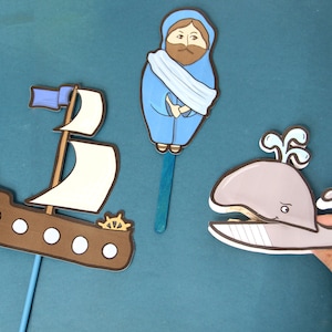 Jonah and the Whale Puppet Craft and Activity - Full Color Paper Toy ...