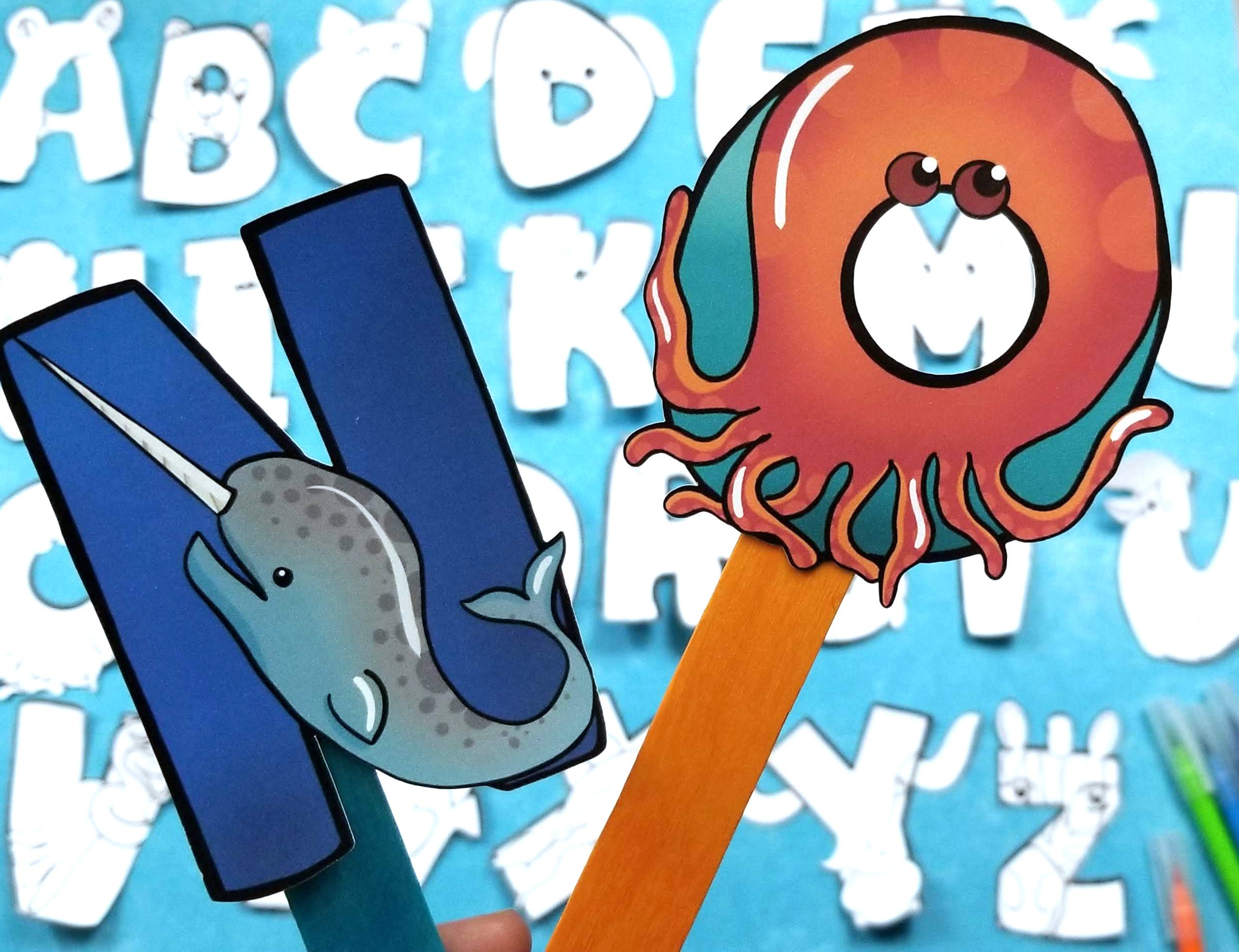 Alphabet Crafts for Toddlers and Preschool - Puppets Coloring Pages and ...