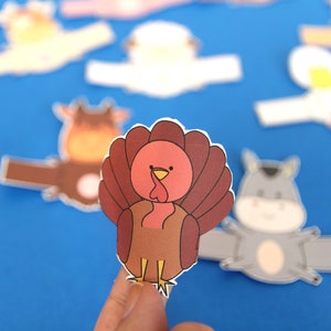 10 Farm Animal Finger Puppets - FULL COLOR Printable Paper Toys - Kids ...