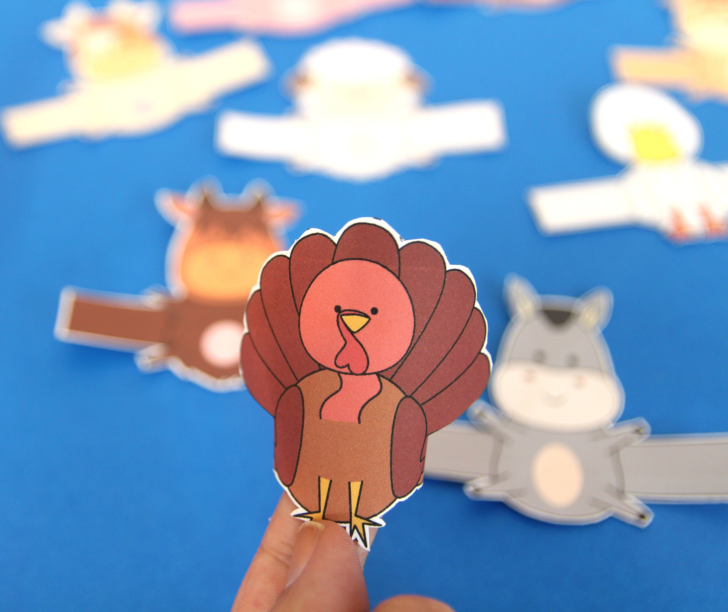10 Farm Animal Finger Puppets - FULL COLOR Printable Paper Toys - Kids ...