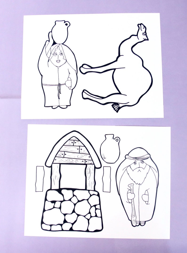 Chayei Sarah Parsha Craft Rebecca Rivkah at the Well Printable Crafts & Coloring Pages Parshat ...