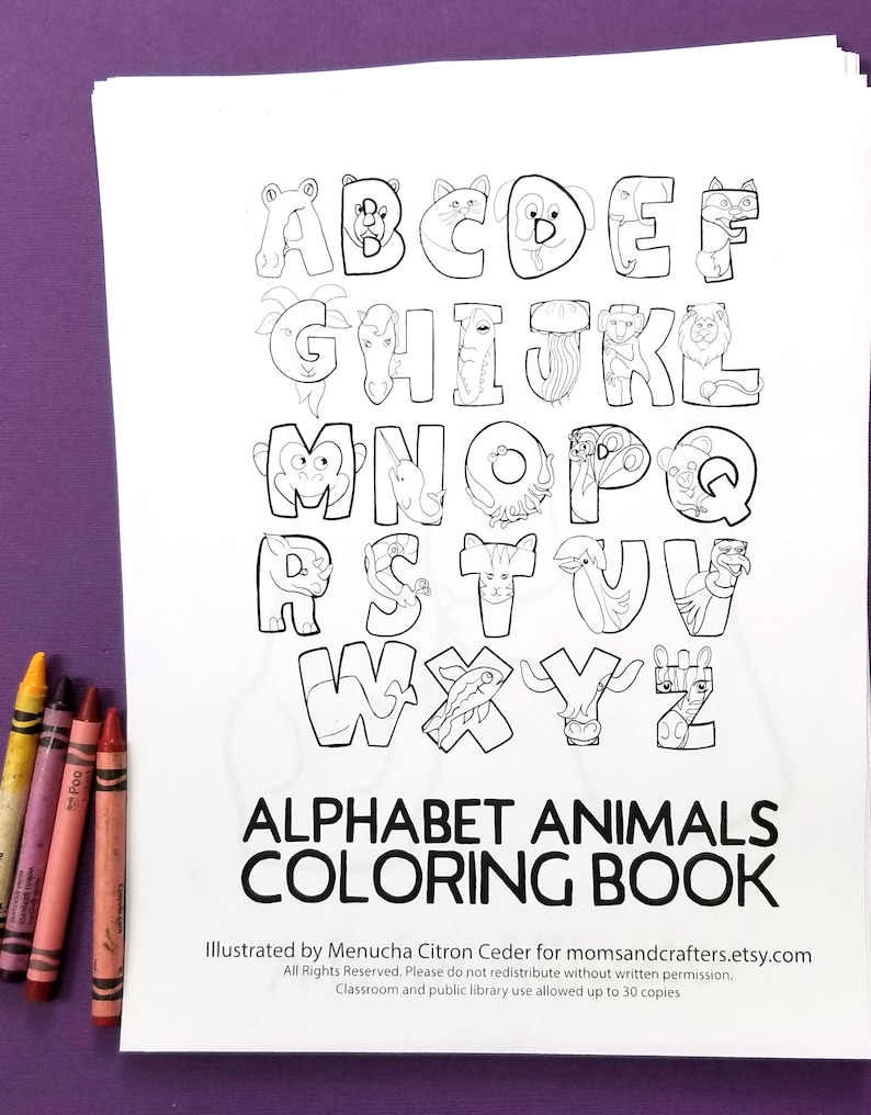 Alphabet Crafts Animal Coloring Pages and Puppets Crafts - Etsy