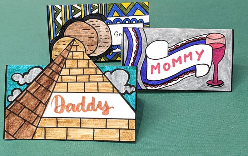 BUNDLE: Color-in Printable Passover Name Cards Kids Pesach - Etsy