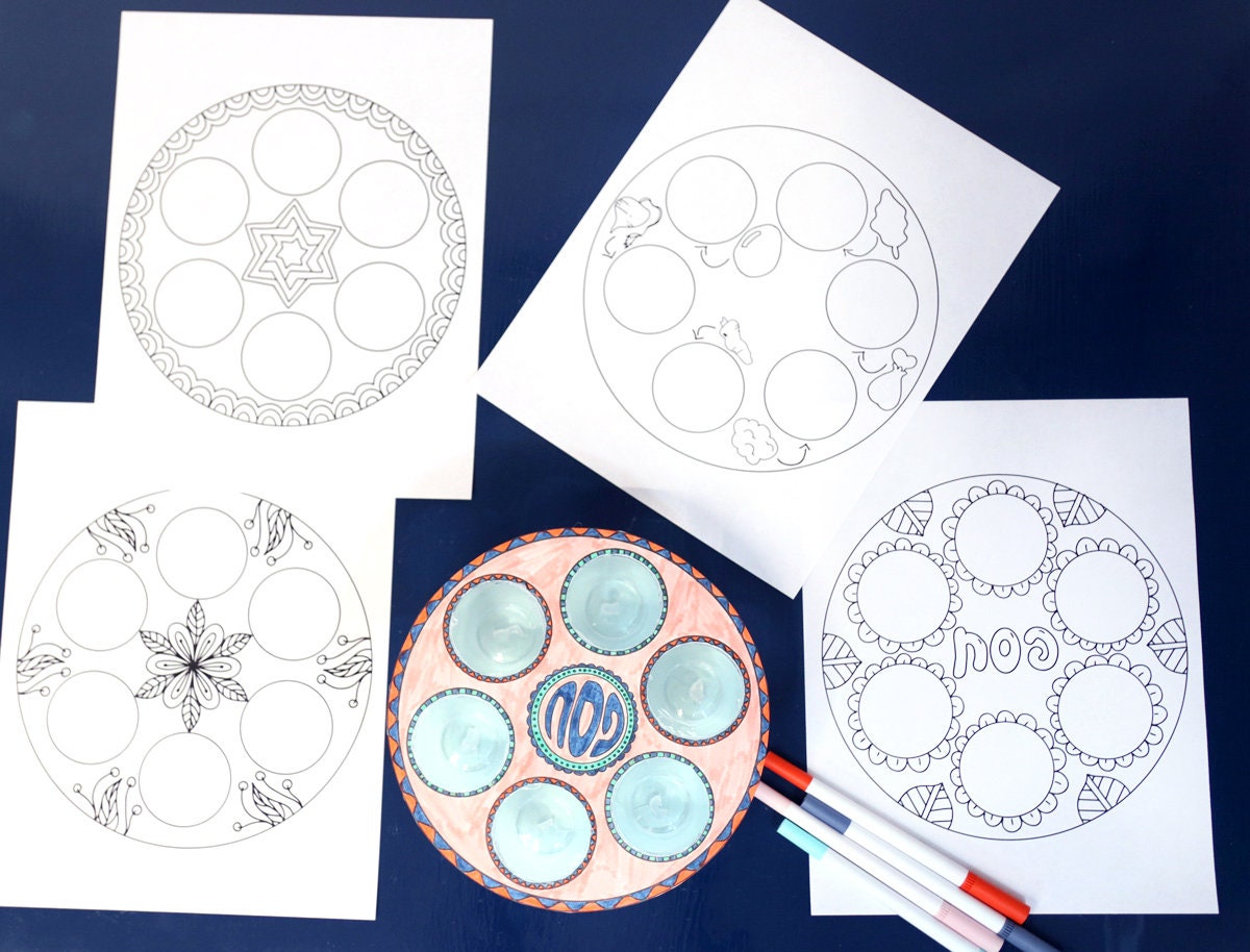 Seder Plate Template Passover Craft for Kids DIY Seder Plate for Pesach ...