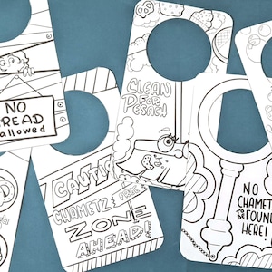 Clean for PASSOVER No Chametz Sign | Door Hanger Craft for Kids ...