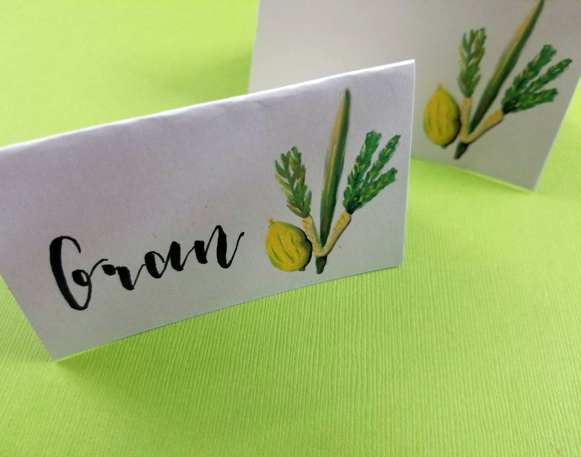 Sukkot Place Cards Instant Download PDF - Printable Sukkos Table ...