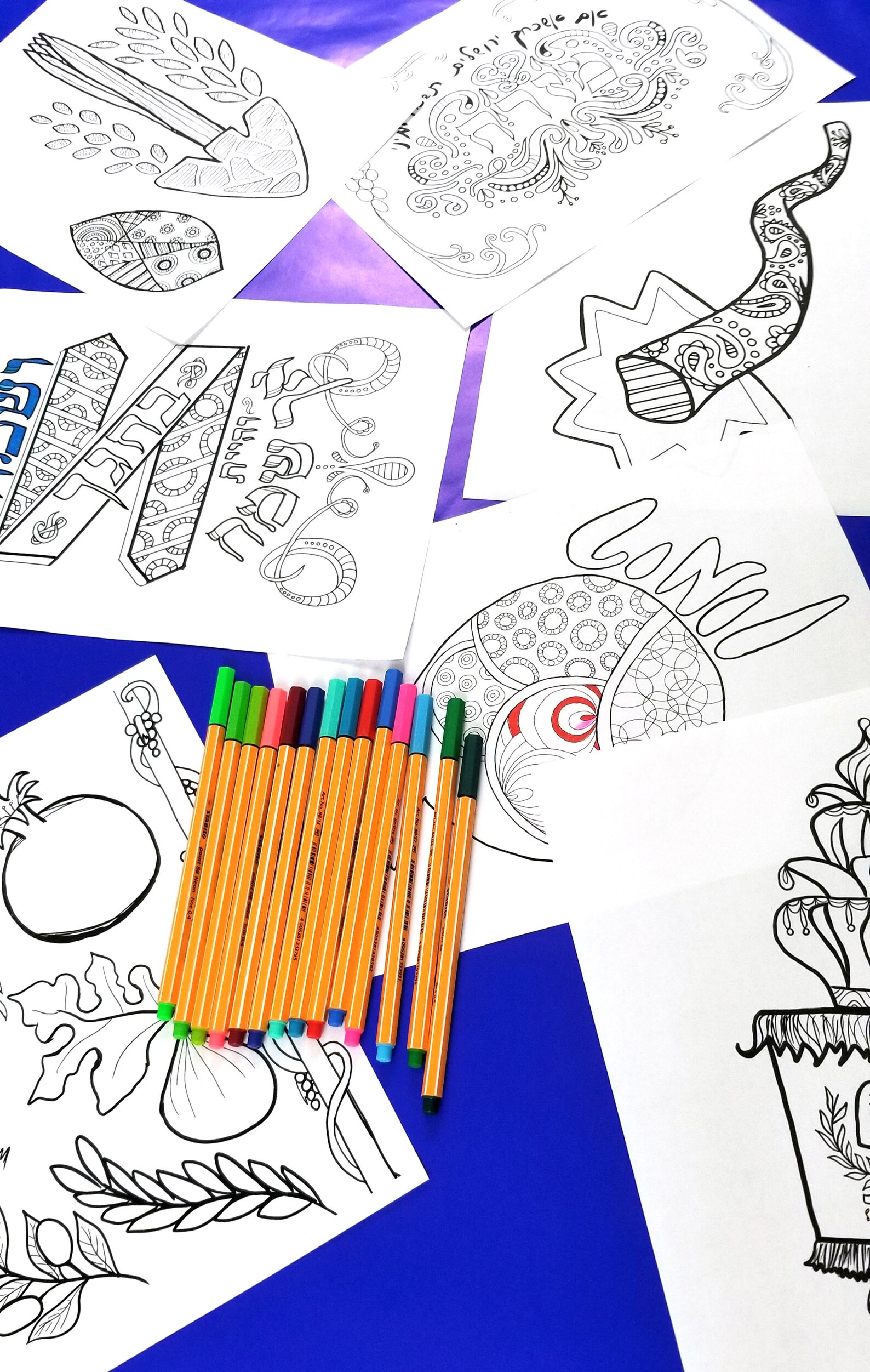 7 Jewish High Holidays Coloring Pages for Adults Printable PDF ...