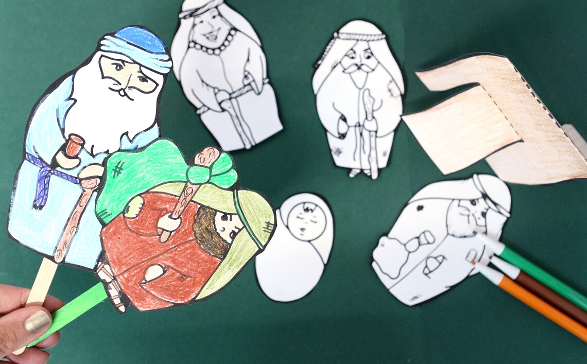 Vayera Parsha Craft | Abraham's Three Guests Puppets and Tent Template ...
