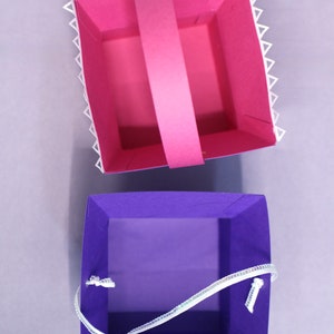 Paper Basket Template - 3D Slanted Paper Basket Svgs With Decorative ...