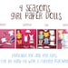 Printable Paper Dolls | Girl Dress up Dolls for Four Seasons | Paper ...