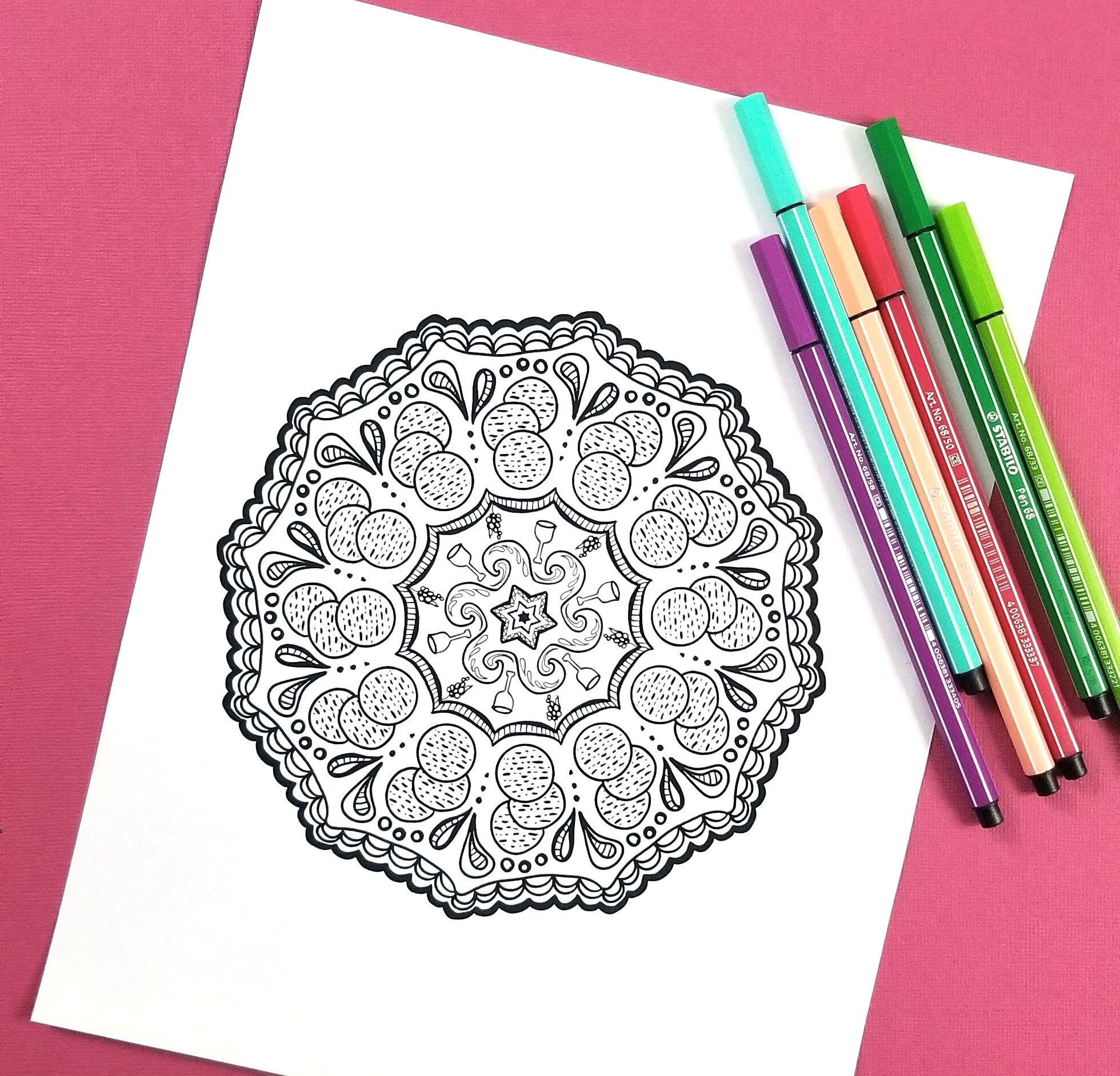 Passover Coloring Pages for Adults / Printable Pesach Jewish Holiday ...
