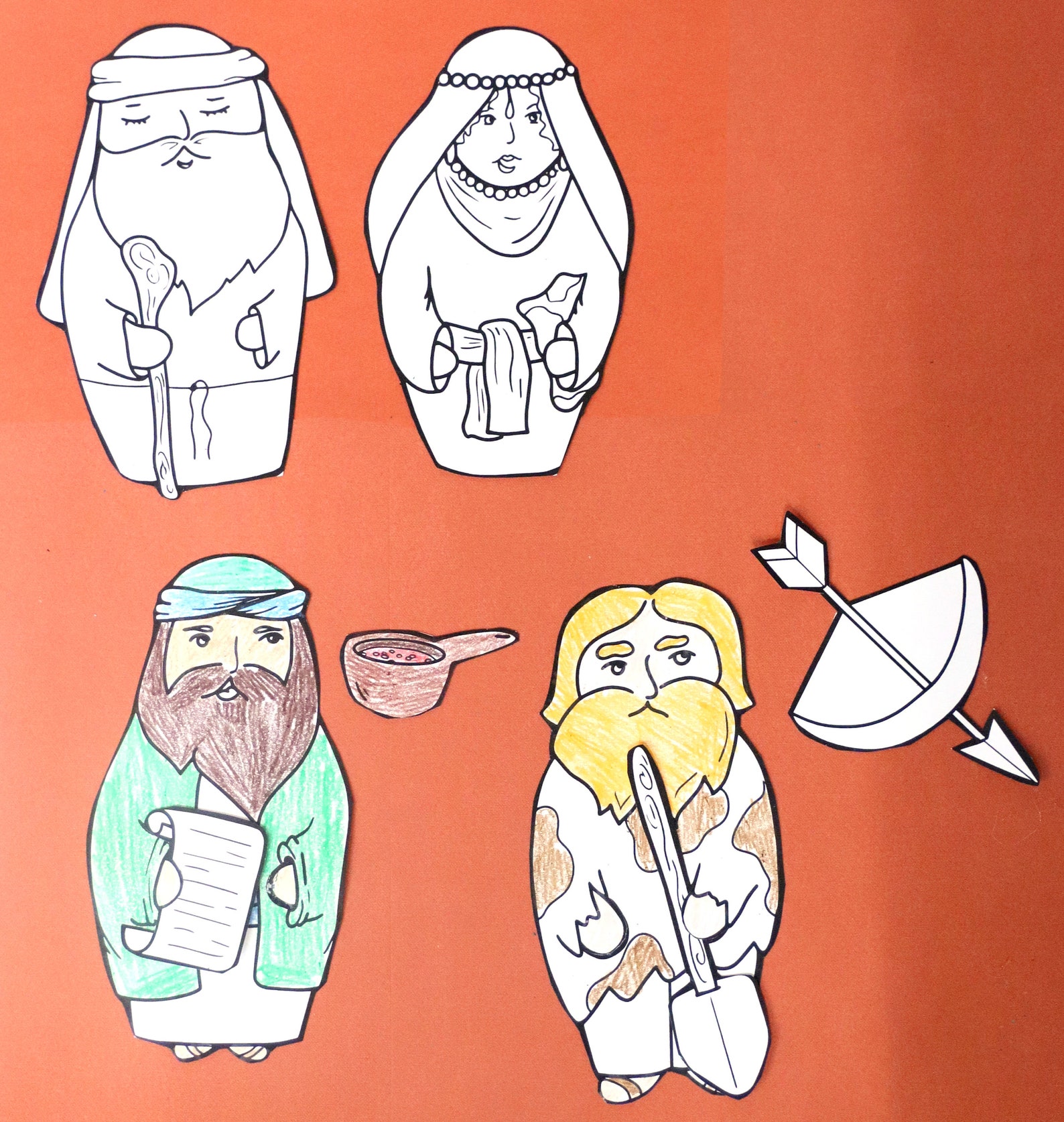 Jacob and Esau Printable Jumbo Puppets | Parsha Craft for Parshat ...