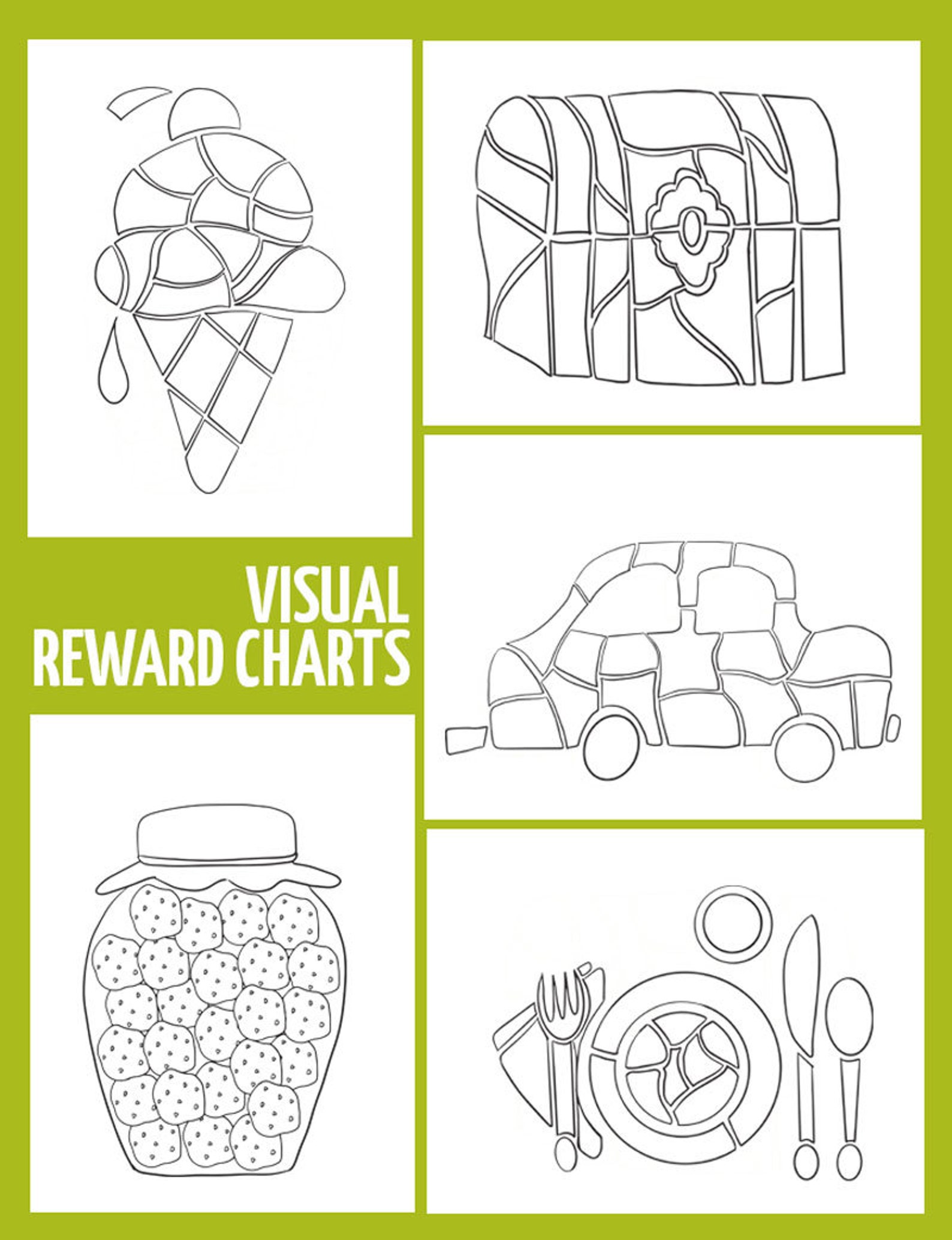 Rewards Charts Printables for Kids Coloring in Visual Prize - Etsy